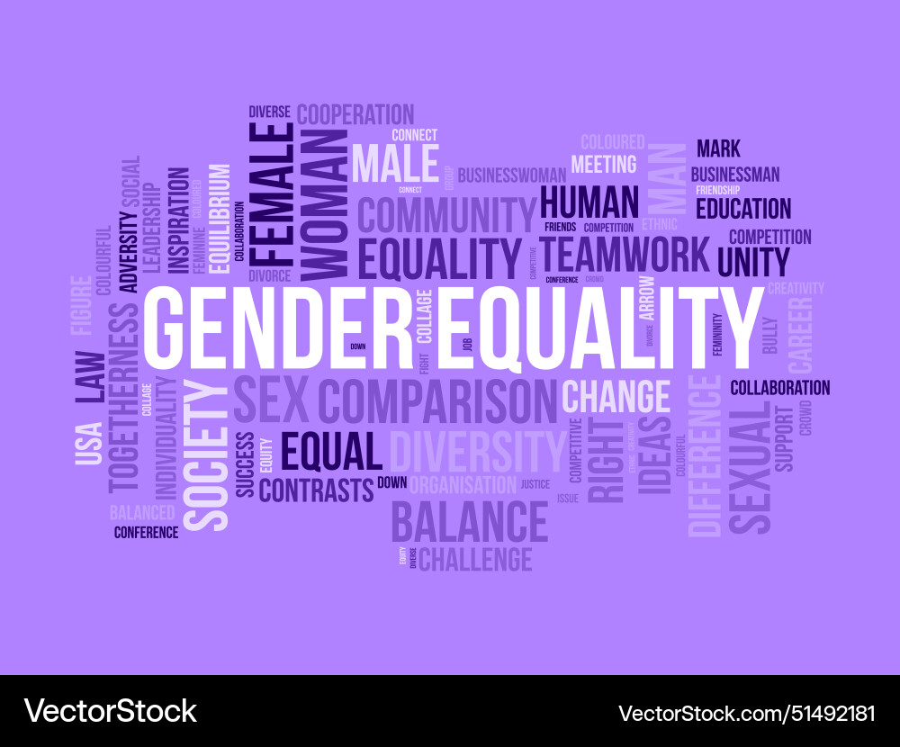 Gender equality word cloud template Royalty Free Vector