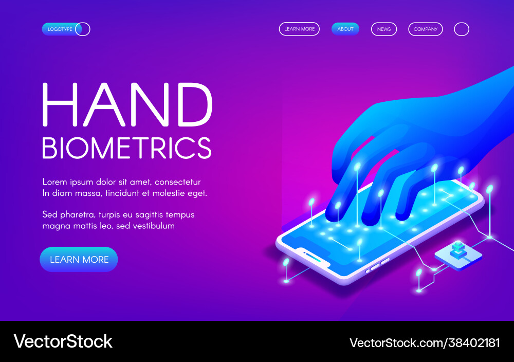 Hand biometrics technology Royalty Free Vector Image
