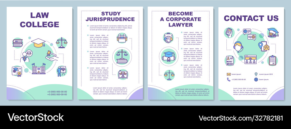 Law college brochure template Royalty Free Vector Image