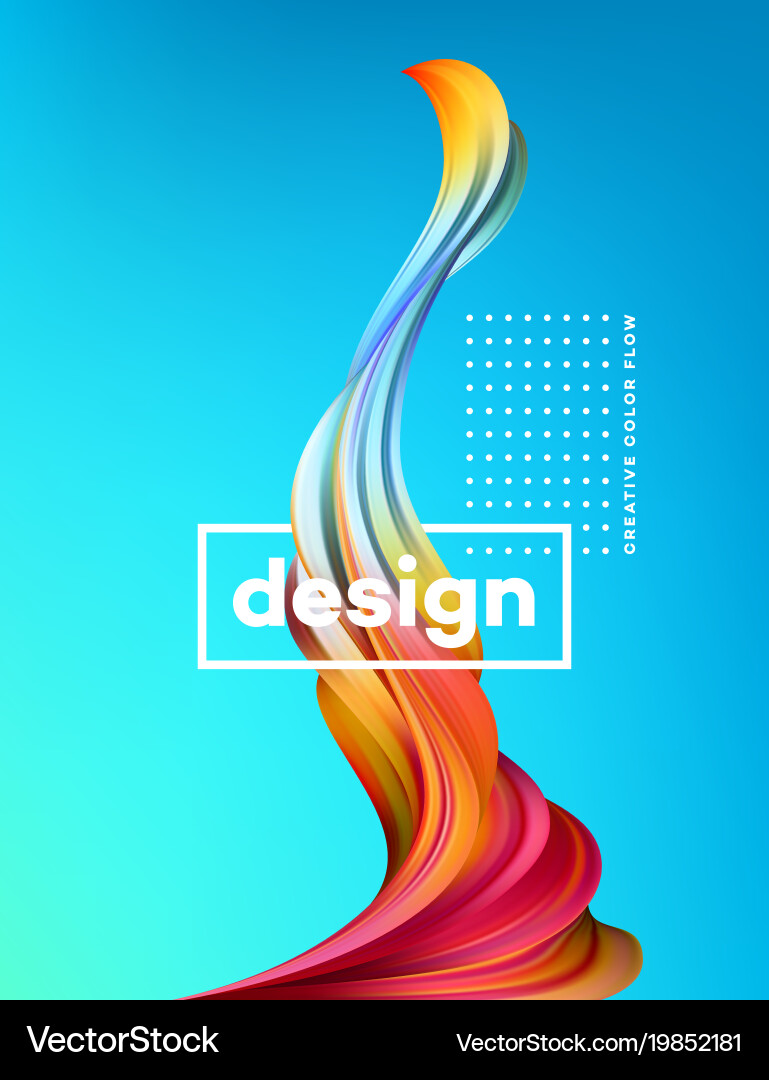 Modern colorful flow poster wave liquid shape Vector Image