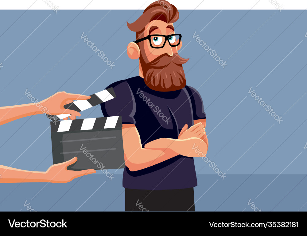 Professional male actor performing on set cartoon Vector Image