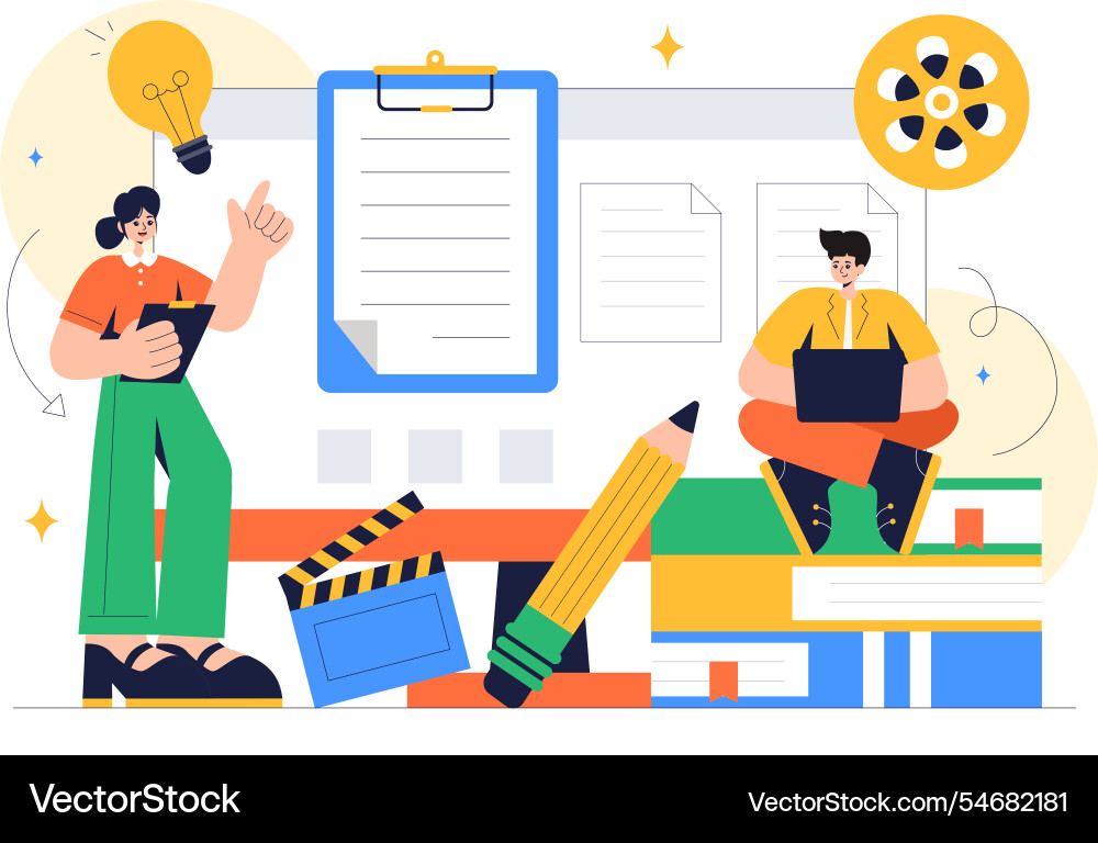 Screenwriter featuring a professional writer Vector Image