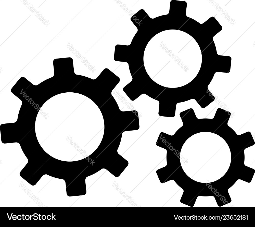 Settings gears or mechanical cogs icon Royalty Free Vector