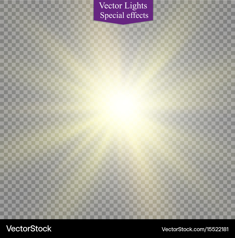 Star on a transparent backgroundlight effect Vector Image