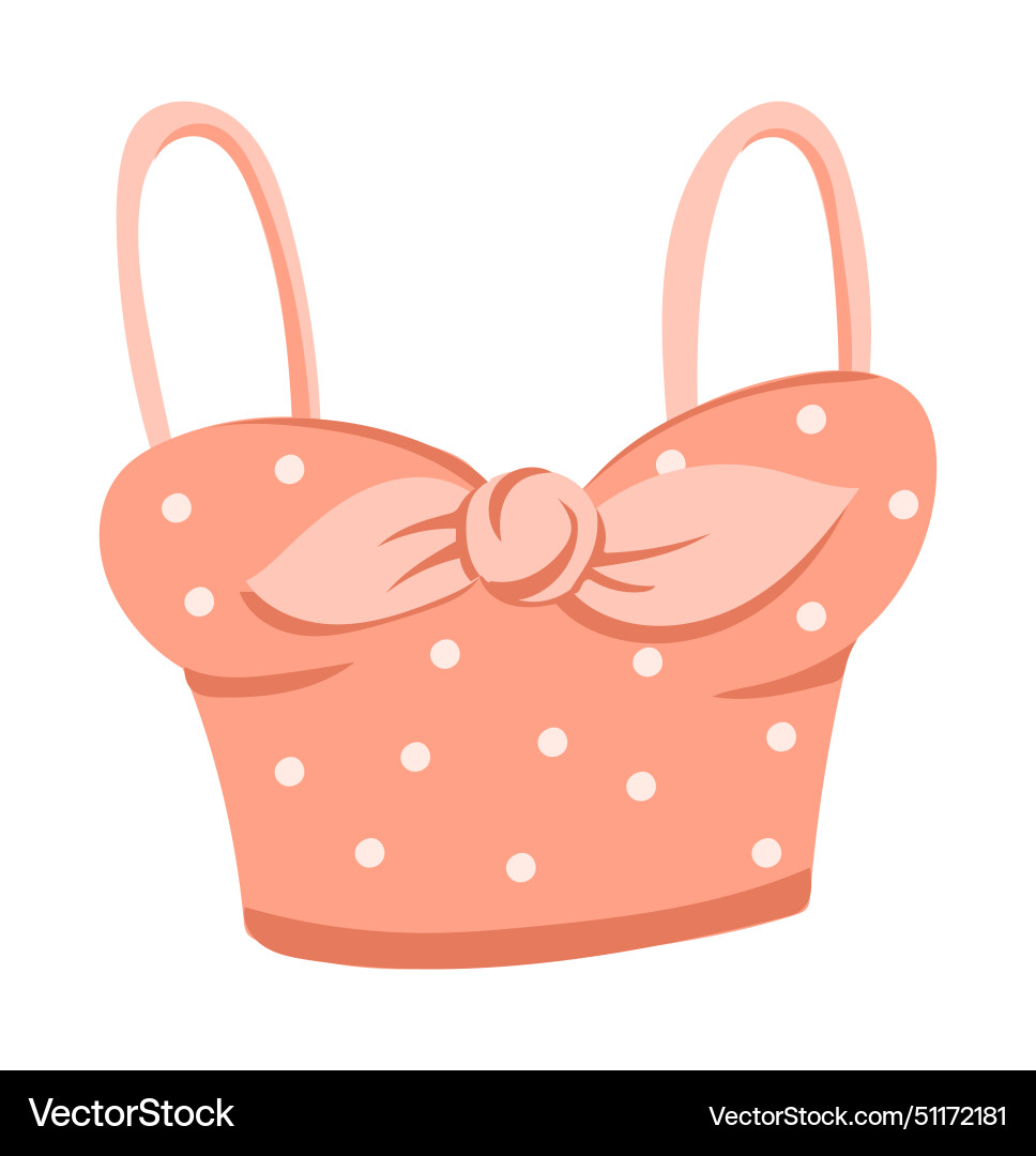 Summer woman crop top in flat design short pink Vector Image