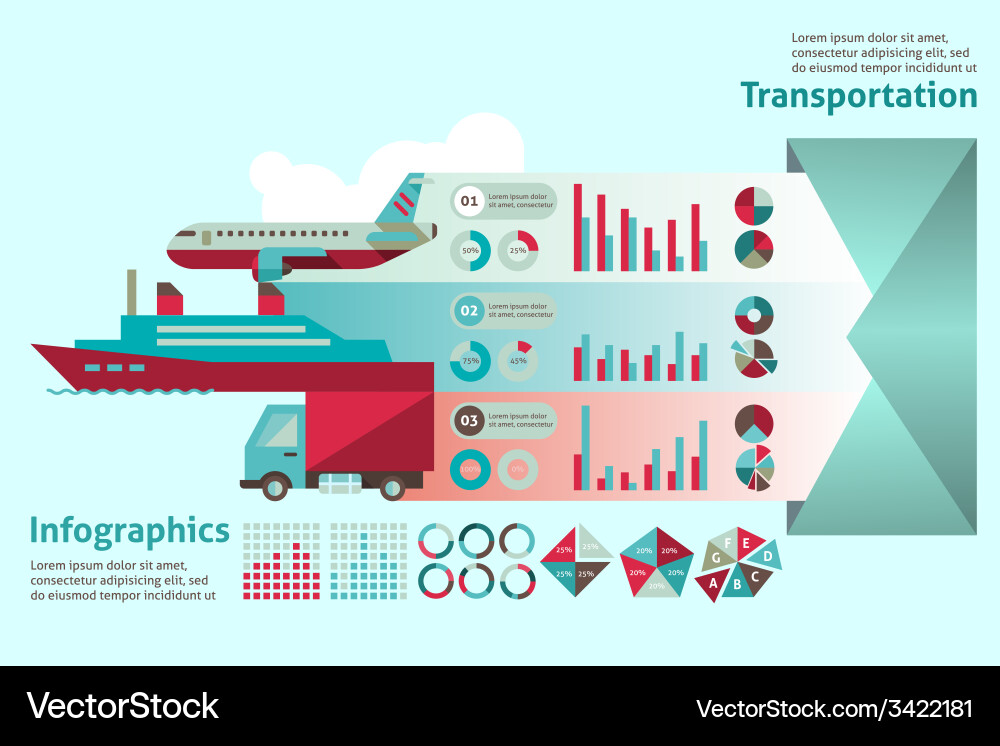 Transport infographic set Royalty Free Vector Image