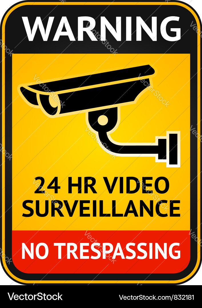 Video surveillance sign Royalty Free Vector Image