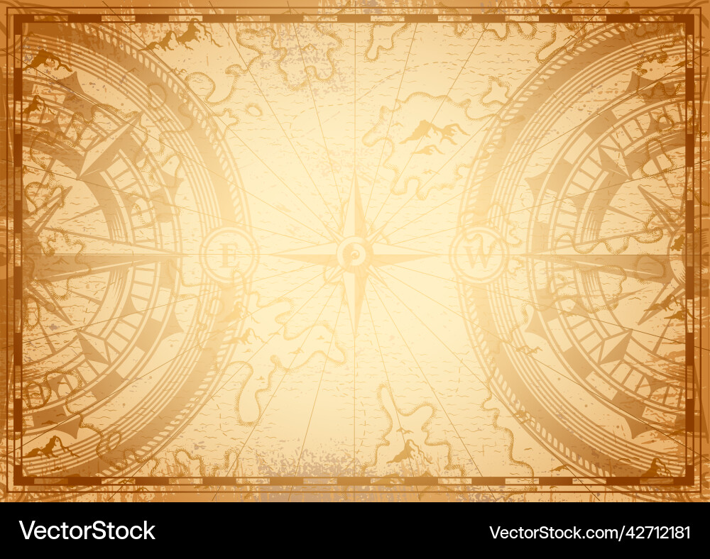 Vintage Nautical Map Background Royalty Free Vector Image
