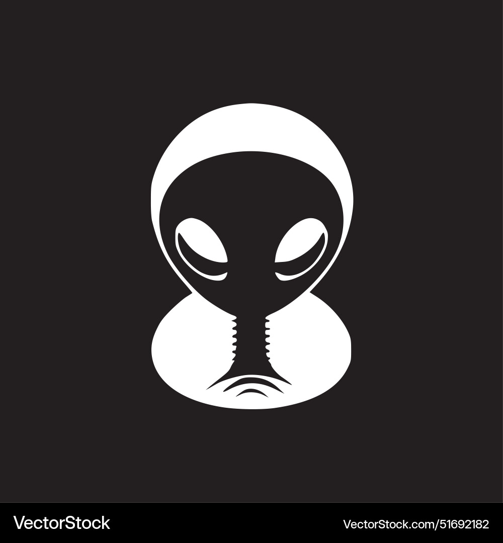 Alien - minimalist and flat logo Royalty Free Vector Image