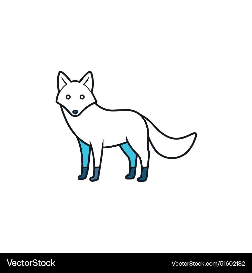 Arctic fox stands icon Royalty Free Vector Image
