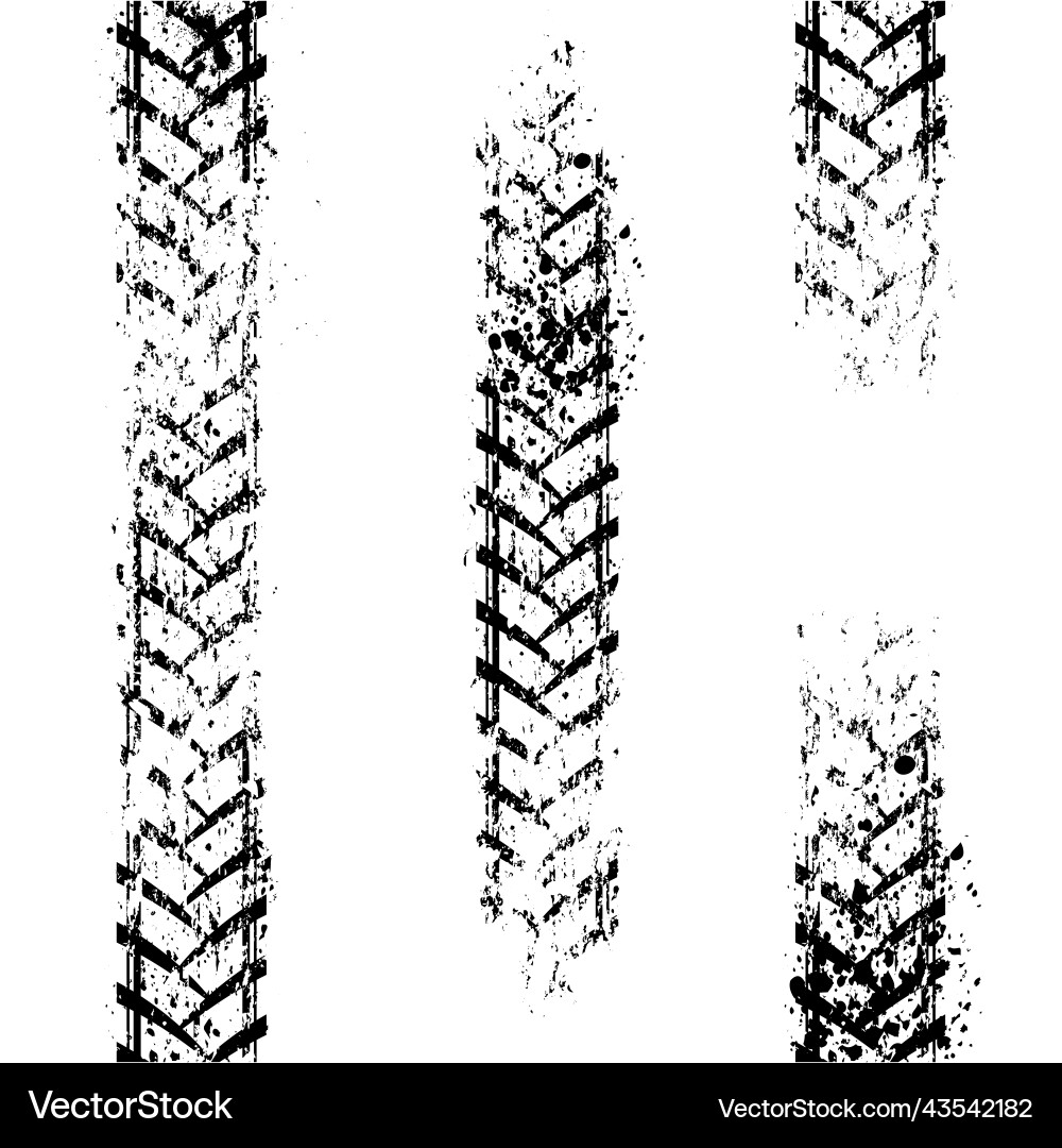 Black outline tire marks set Royalty Free Vector Image