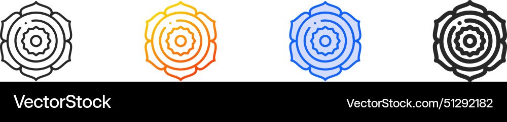 Chakra iconthin linear gradient blue stroke Vector Image