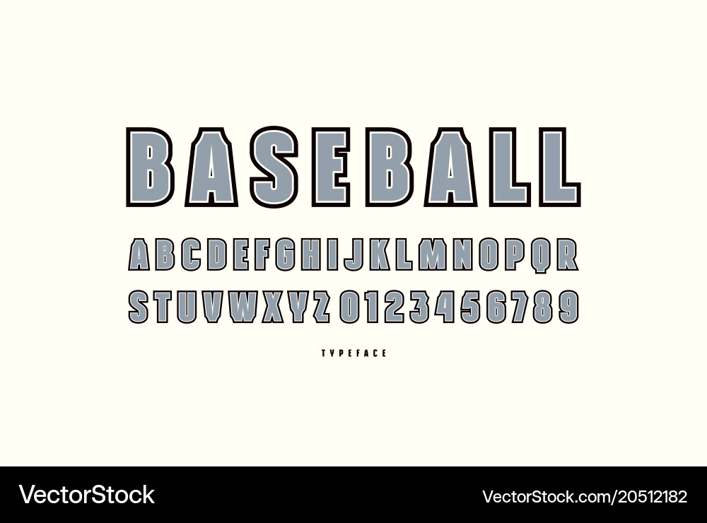 Decorative sans serif font with contour Royalty Free Vector Decorative sans serif font with contour Royalty Free Vector
