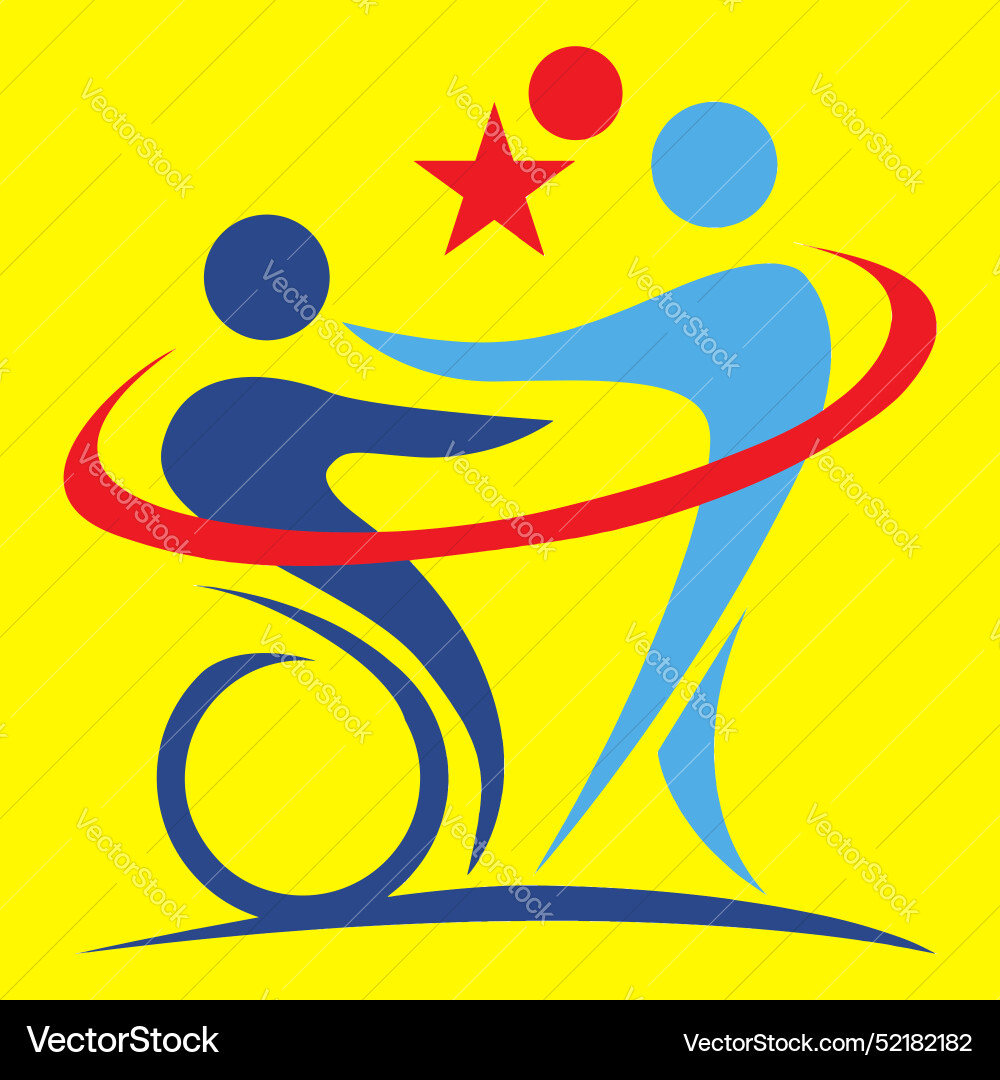 Disability awareness logo artwork Royalty Free Vector Image