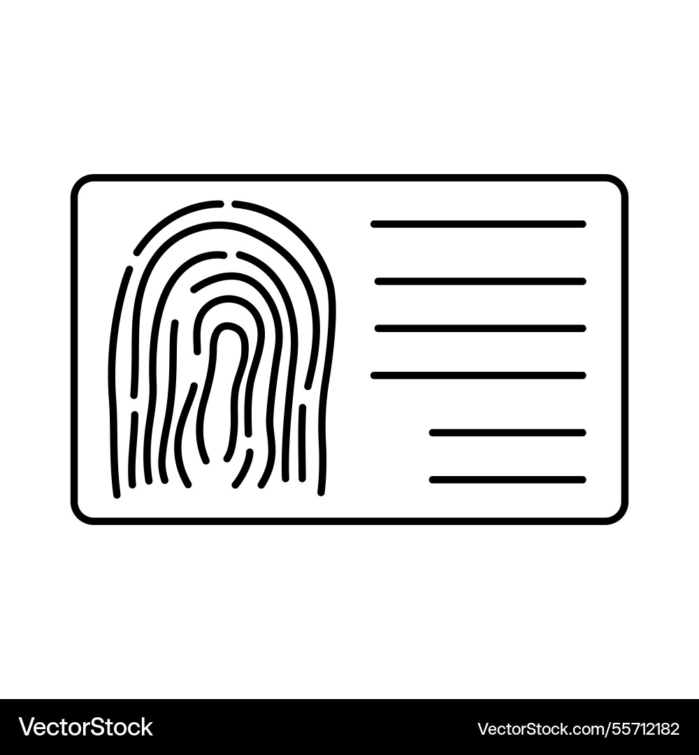 Fingerprint identification card design Royalty Free Vector