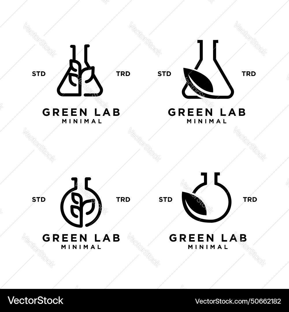 Green lab leaf logo icon design Royalty Free Vector Image