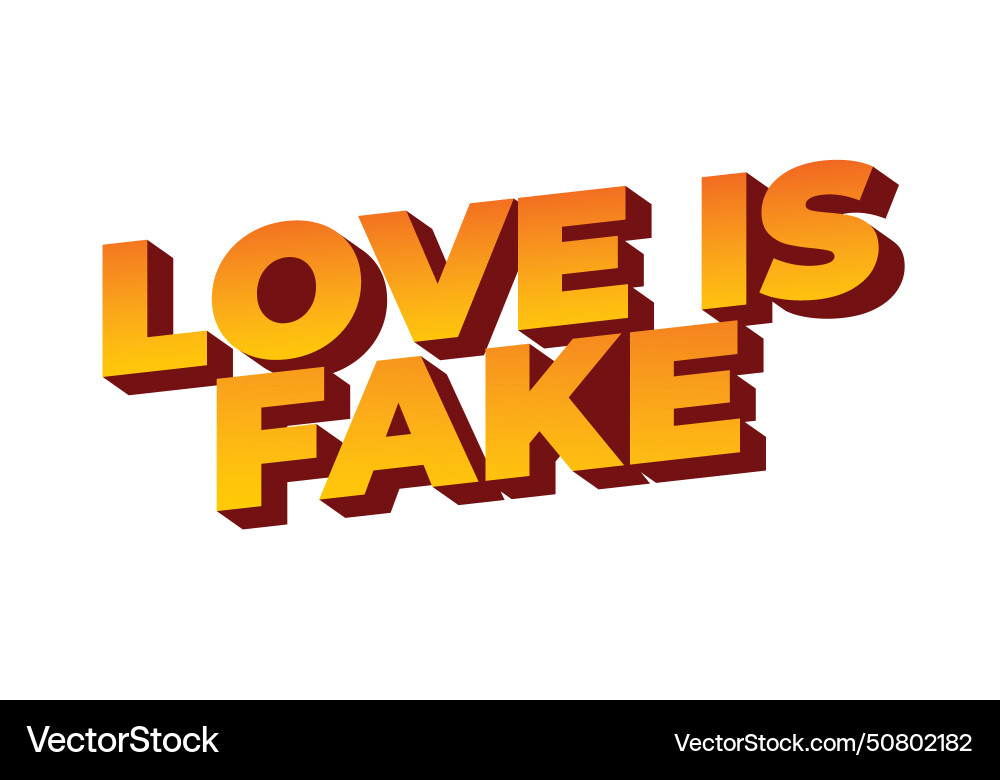Love is fake text effect in 3 dimension style Vector Image