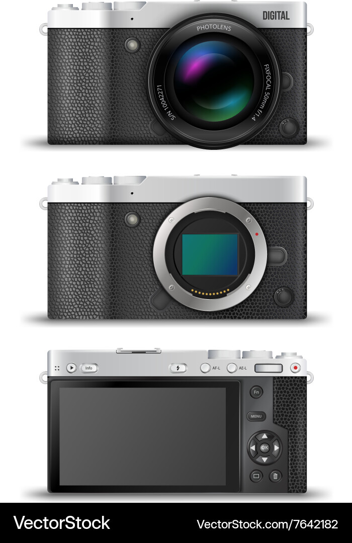 Mirrorless compact camera Royalty Free Vector Image