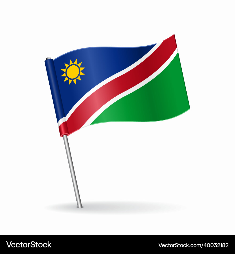 Namibian flag map pointer layout Royalty Free Vector Image