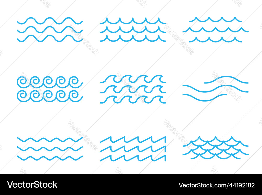 Ocean Wave Pattern - Blue Water Royalty Free Vector Image