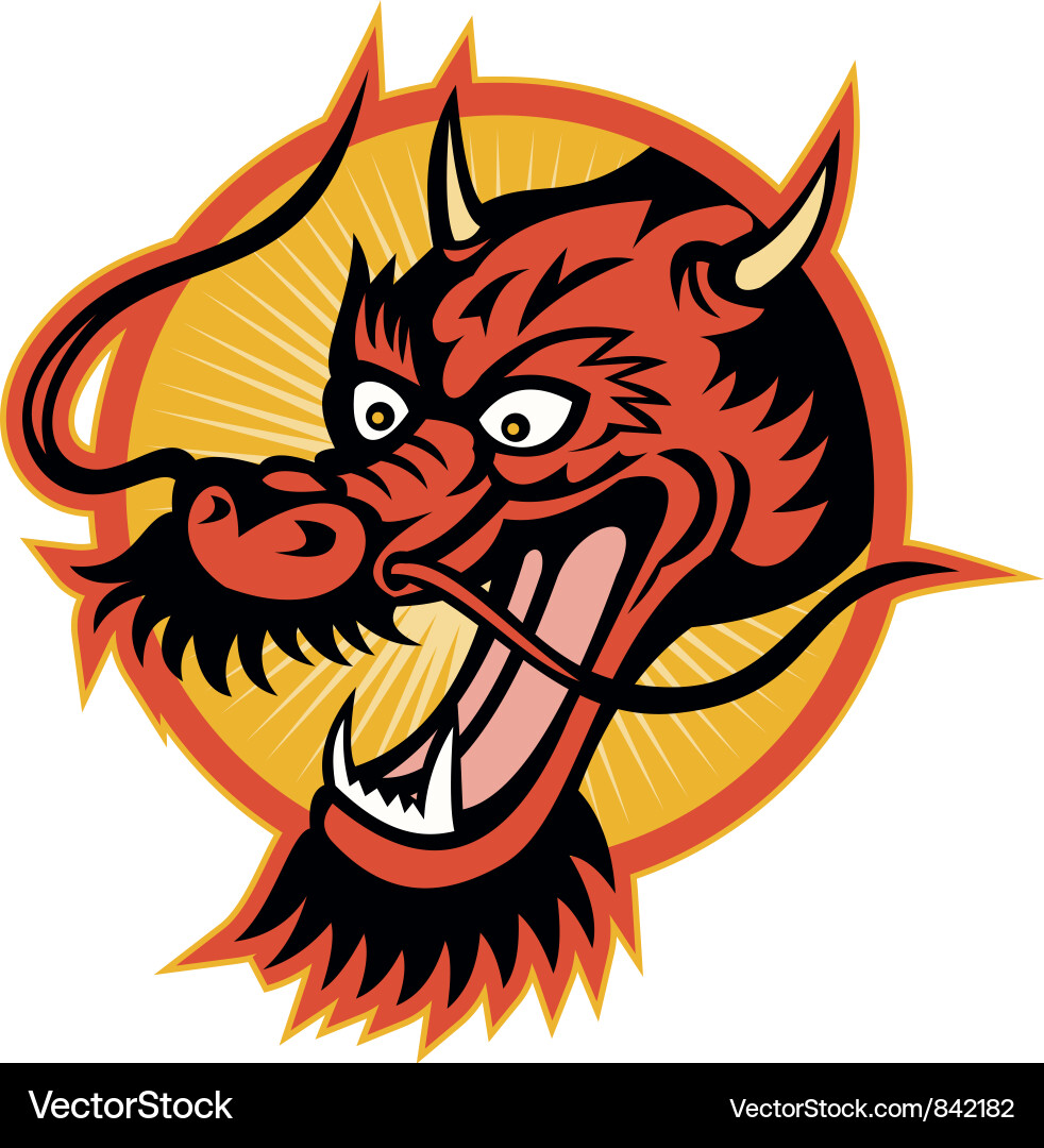 Red Dragon Head Royalty Free Vector Image - VectorStock