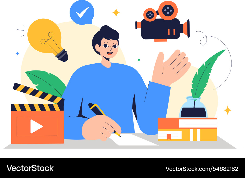 Screenwriter featuring a professional writer Vector Image