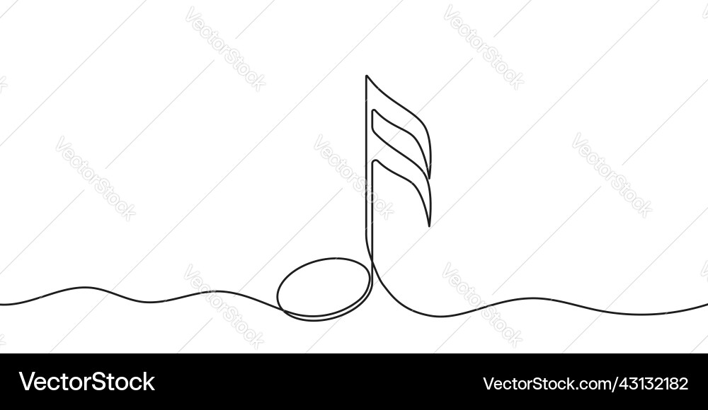 Single Line Music Note Royalty Free Vector Image