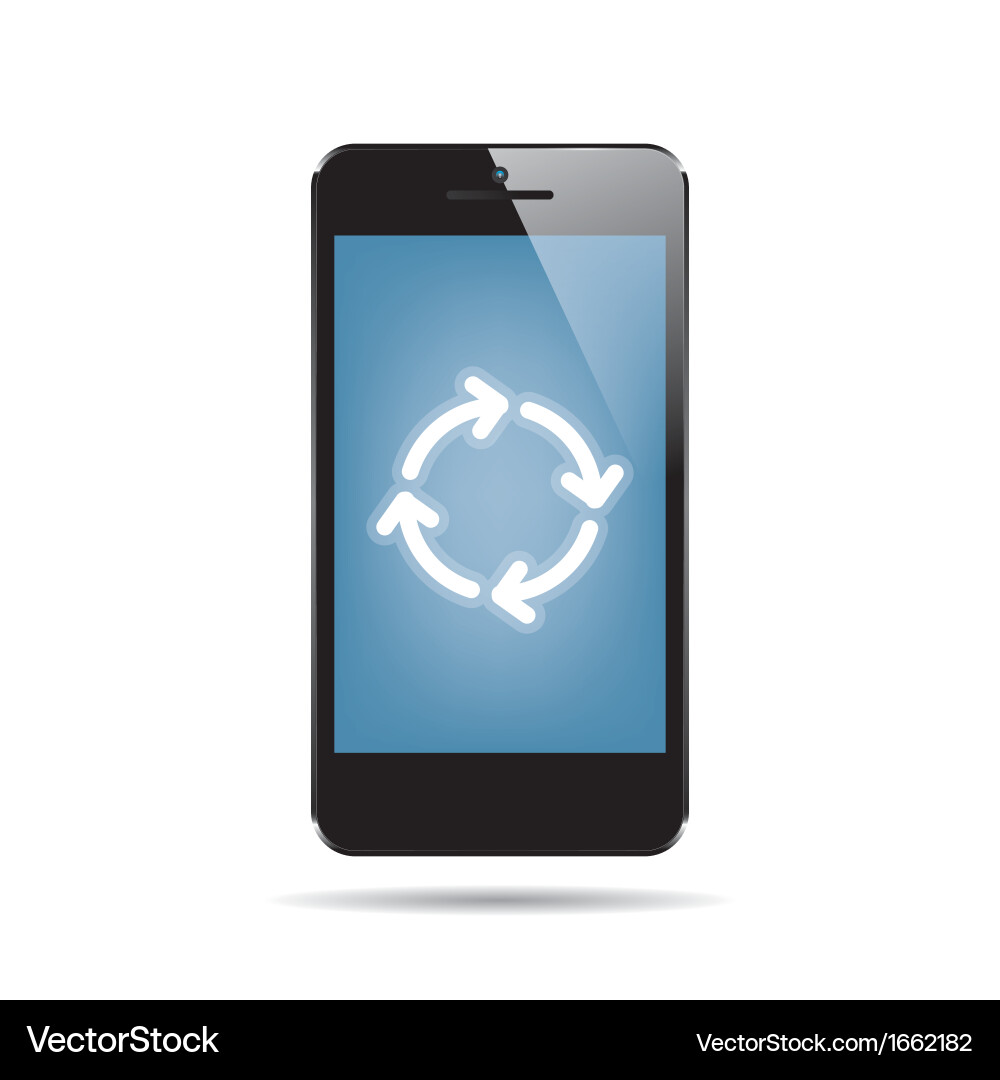 Smartphone Recycle Icon Royalty Free Vector Image