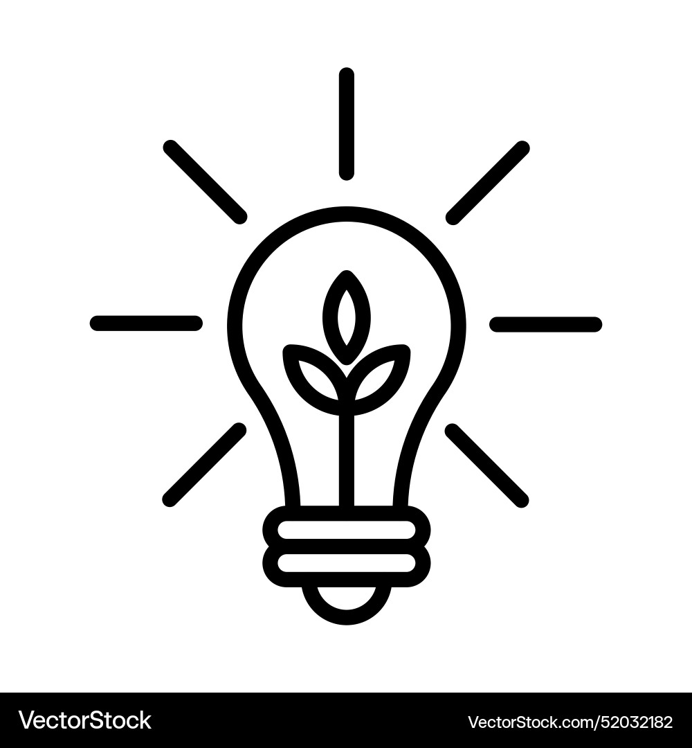 Sustainable ecological energy icon linear logo Vector Image