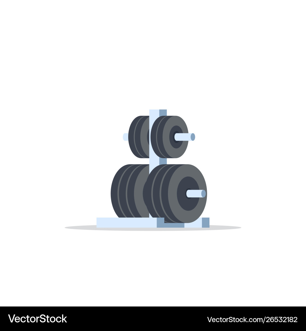 Weights rack for barbell Royalty Free Vector Image
