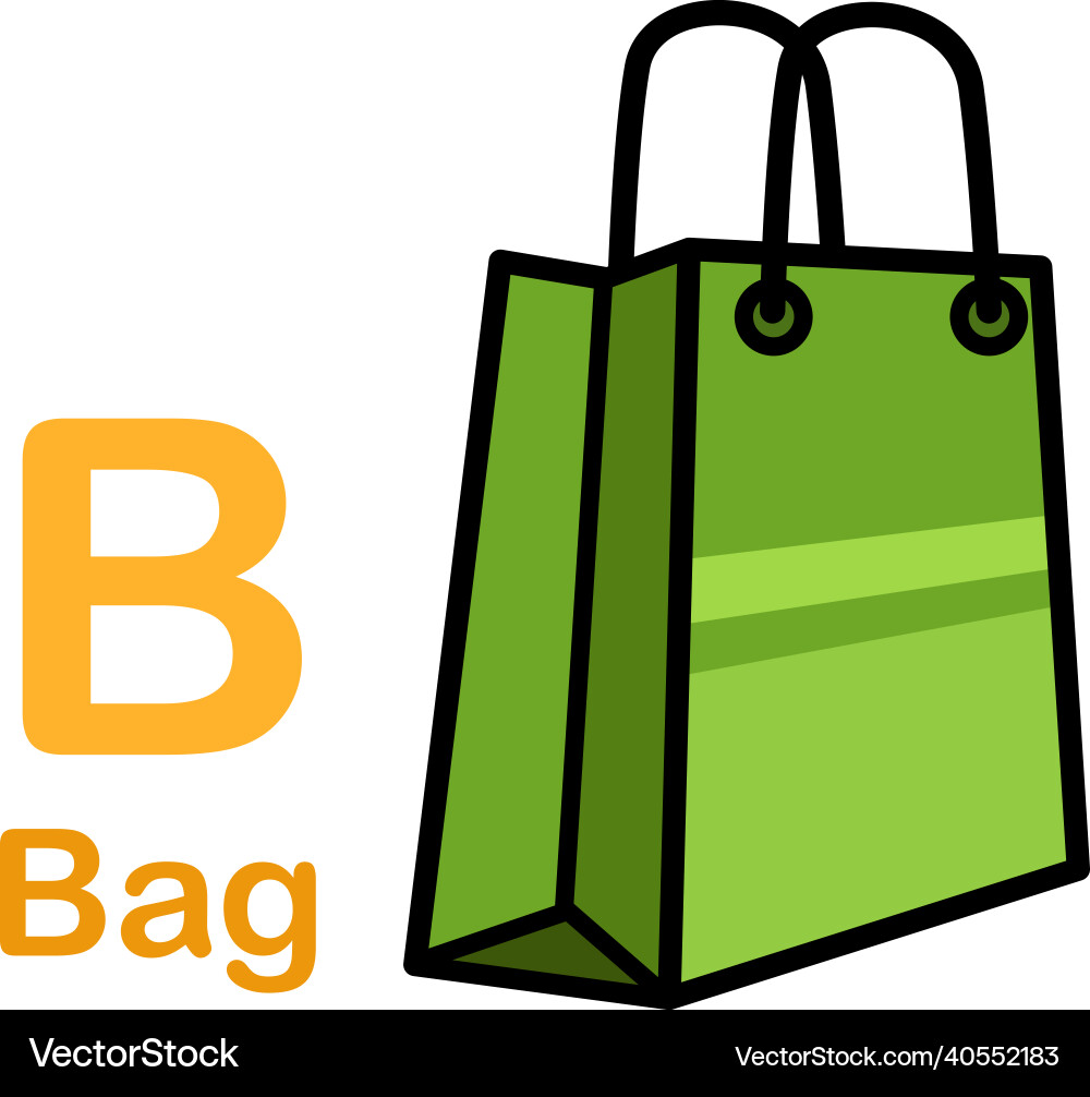 Alphabet letter b-bag Royalty Free Vector Image
