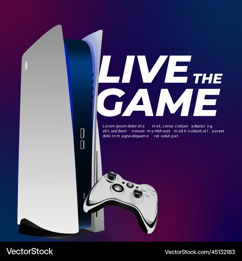 Banner design of live the game Royalty Free Vector Image