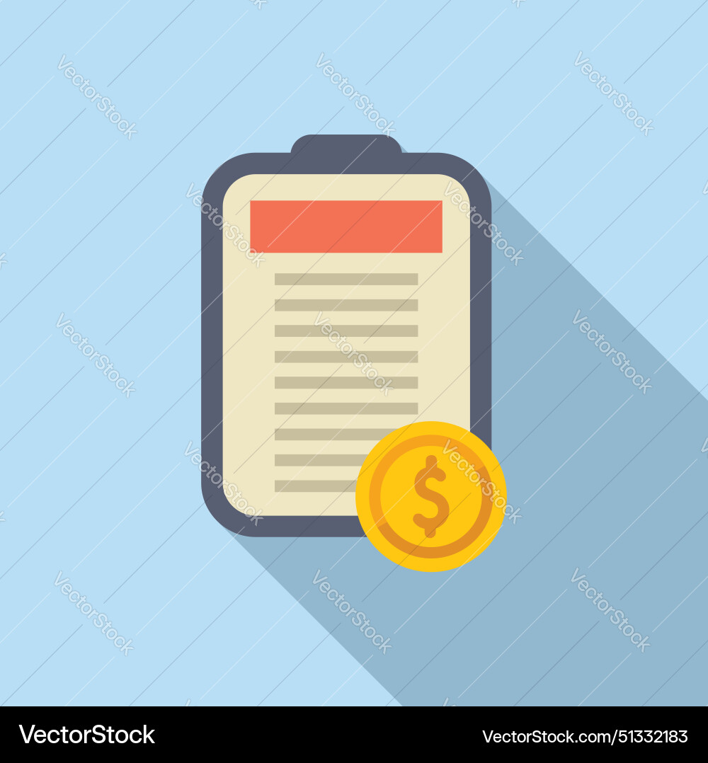 Budget planning icon with clipboard and coin Vector Image