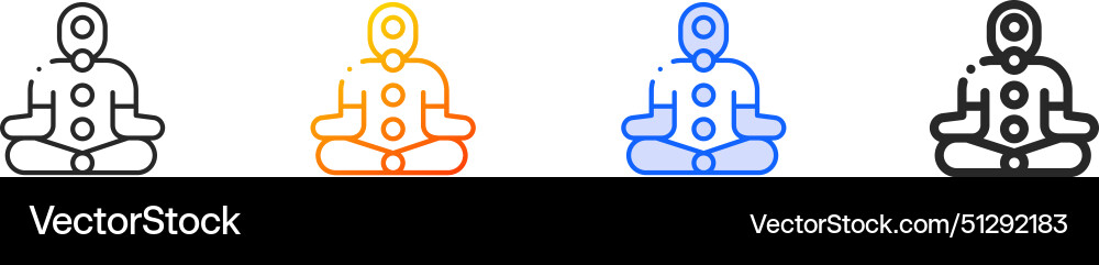 Chakras iconthin linear gradient blue stroke Vector Image