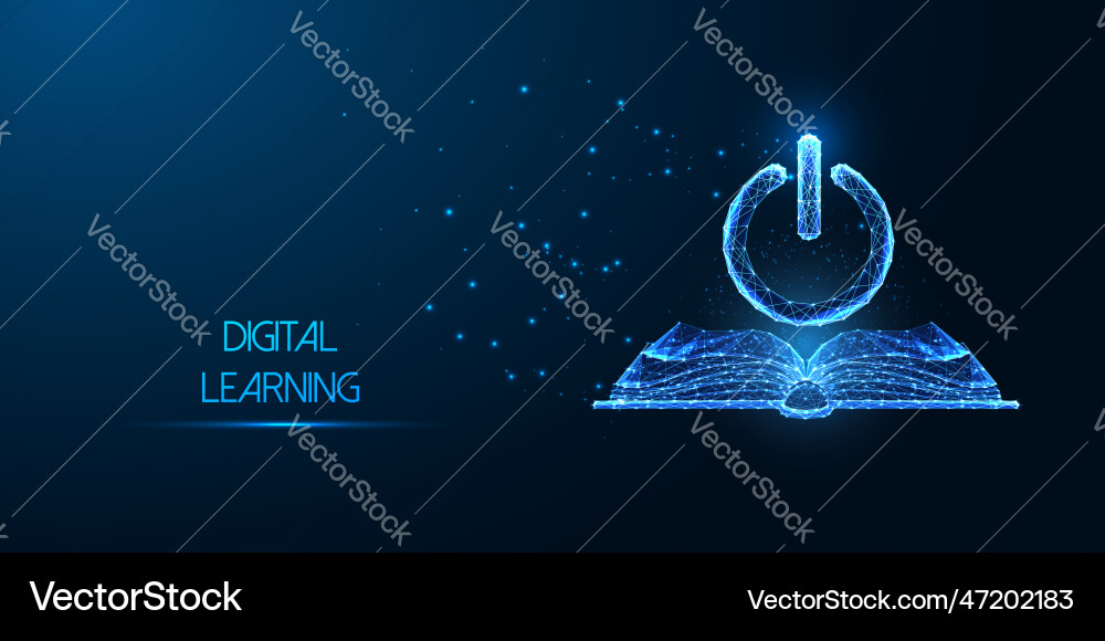 Digital learning e-learning platforms futuristic Vector Image