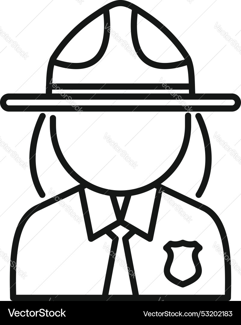 Female park ranger avatar wearing uniform Vector Image