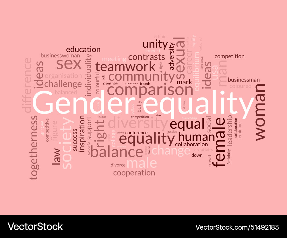 Gender equality word cloud template Royalty Free Vector