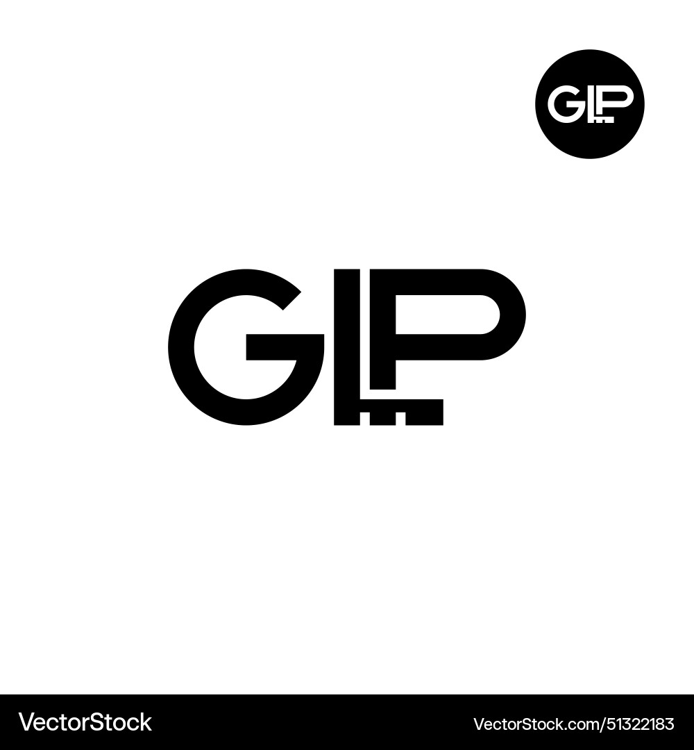 Glp logo letter monogram design Royalty Free Vector Image