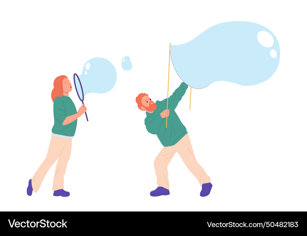 Happy parents cartoon characters playing Vector Image