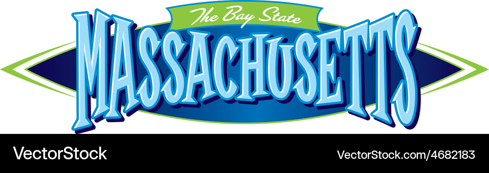 Massachusetts the bay state Royalty Free Vector Image
