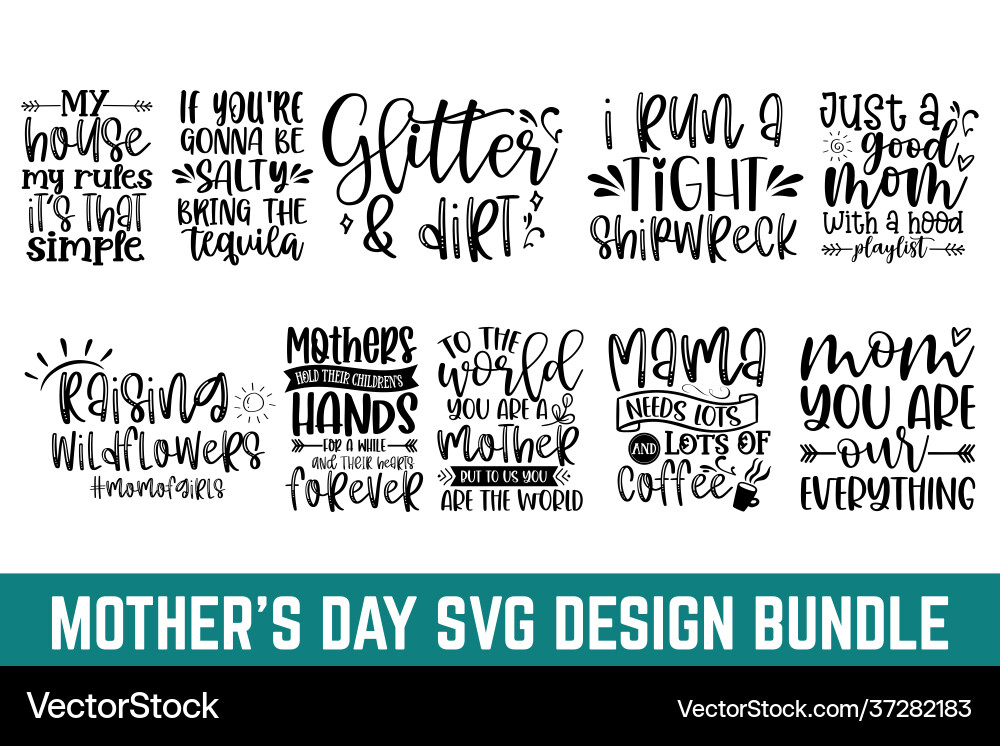 Mothers cut file bundle day svg womens Royalty Free Vector