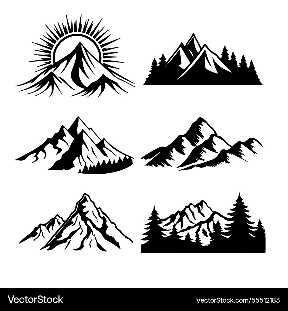 Mountain symbol Royalty Free Vector Image - VectorStock