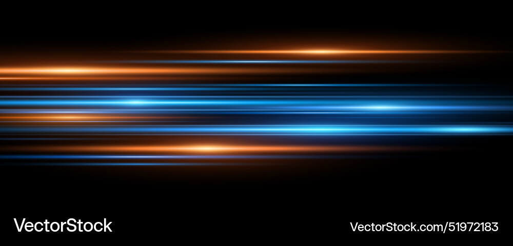 Moving fast laser beams of light isolated on black