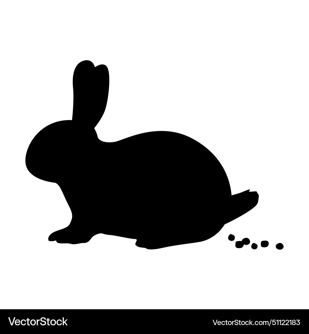 Rabbit is pooping animal pooping sign Royalty Free Vector