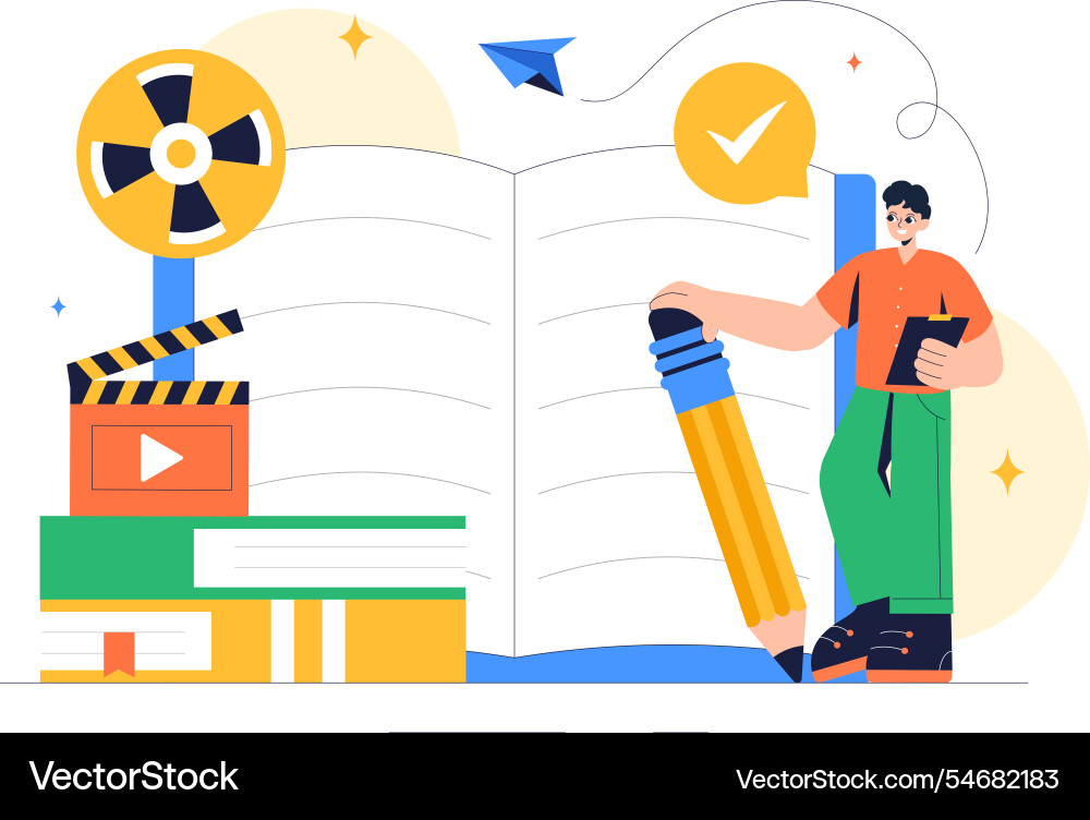 Screenwriter featuring a professional writer Vector Image