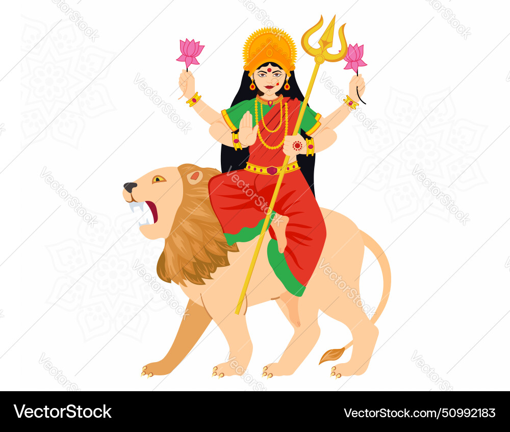 Sherawali maa in happy subh navratri Royalty Free Vector