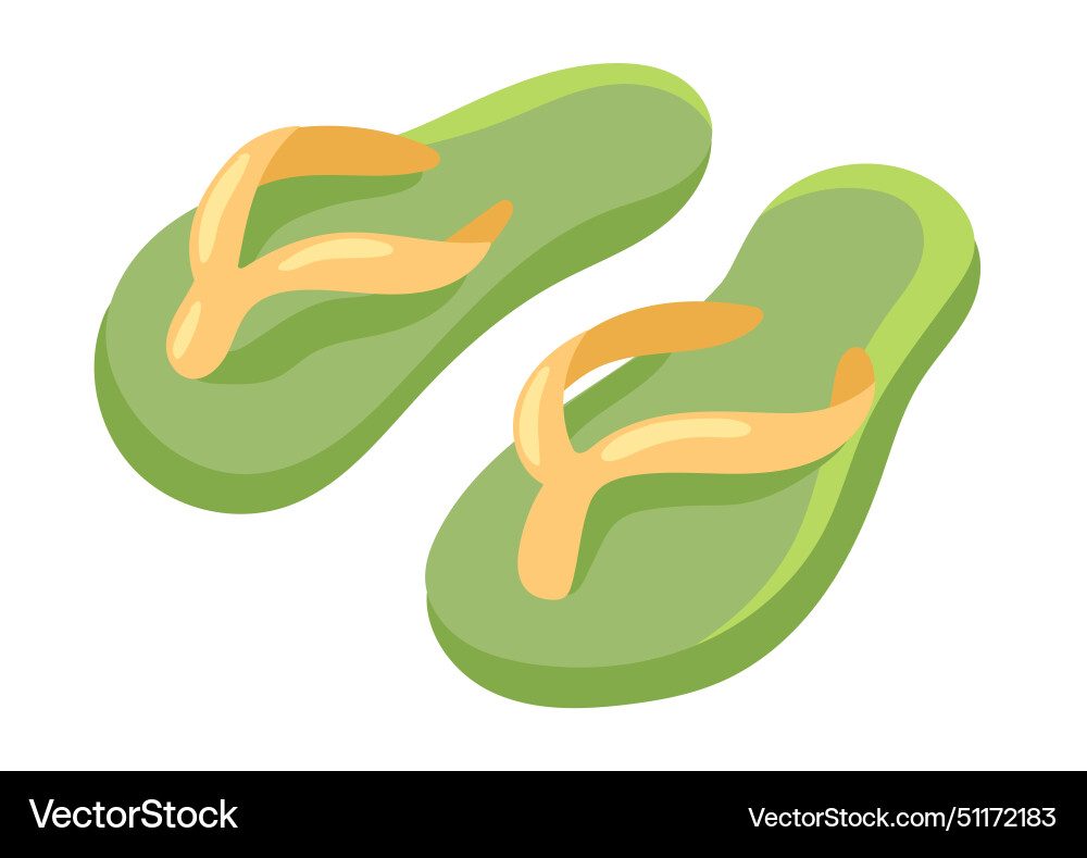 Summer slippers in flat design beach flip flop Vector Image