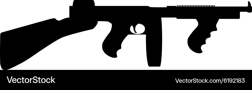 Tommy gun silhouette Royalty Free Vector Image
