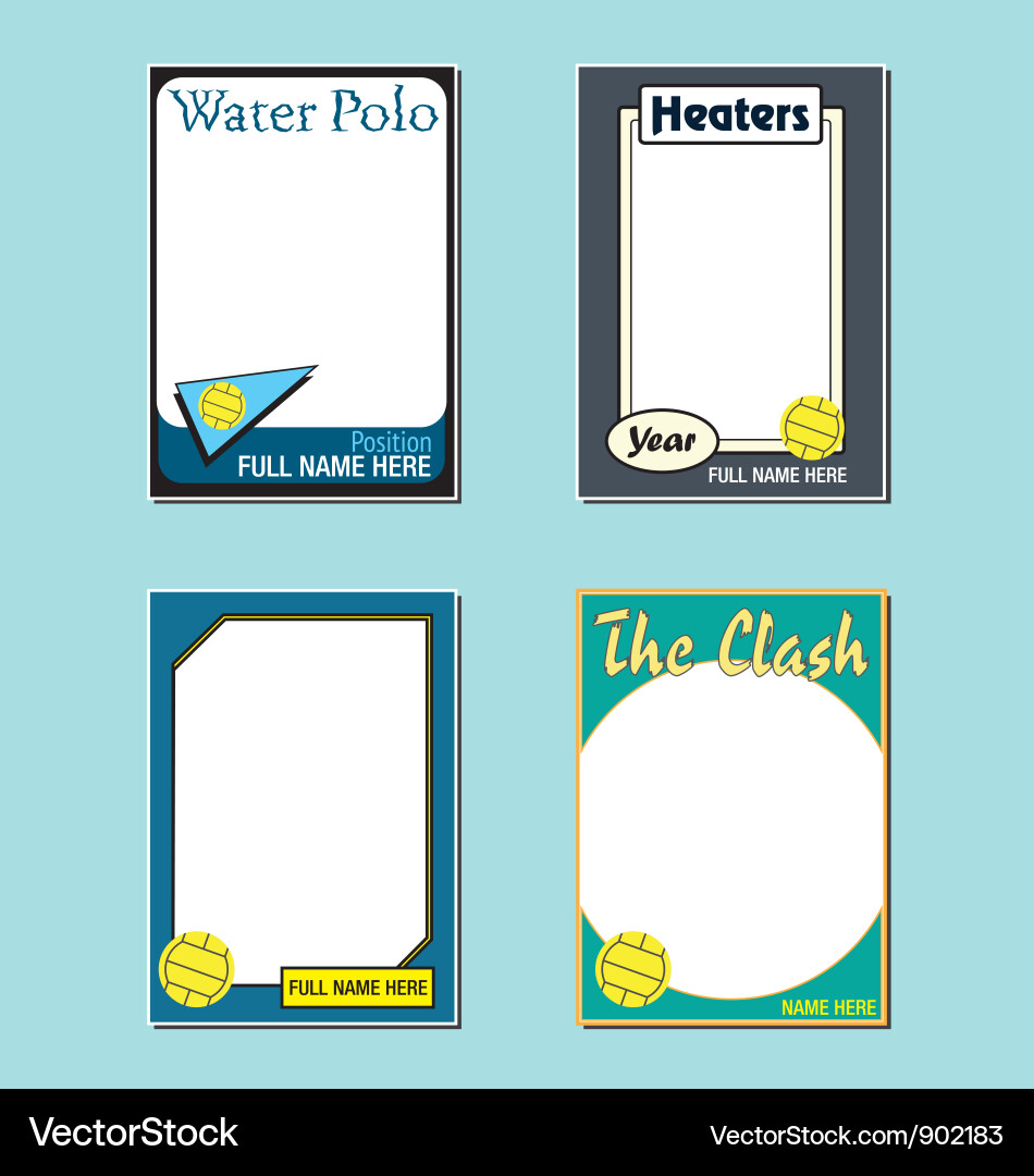 Water Polo Trading Card Frames Royalty Free Vector Image