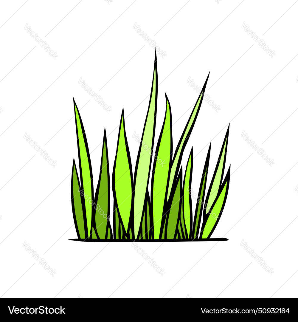A bunch of green grass Royalty Free Vector Image